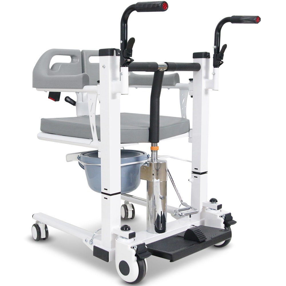4in1 Patient Lift Transfer Chair, Easy Hydraulic Height Adjustment, Sh ...
