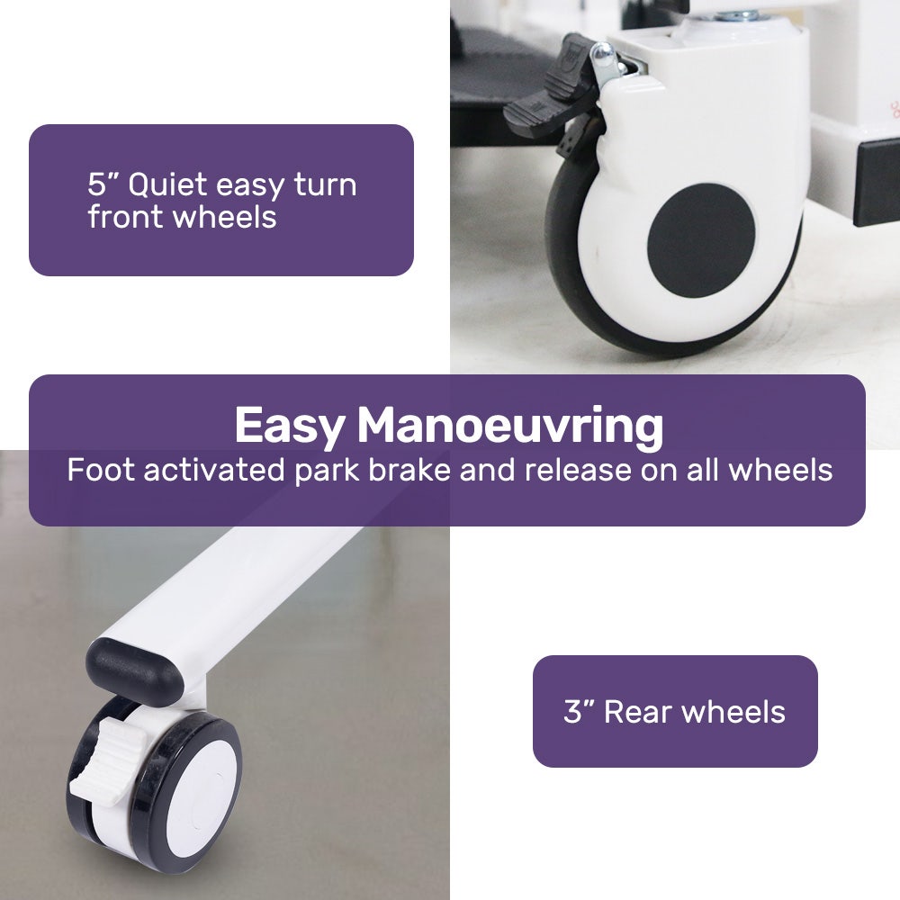 4in1 Patient Lift Transfer Chair, Easy Hydraulic Height Adjustment, Sh ...