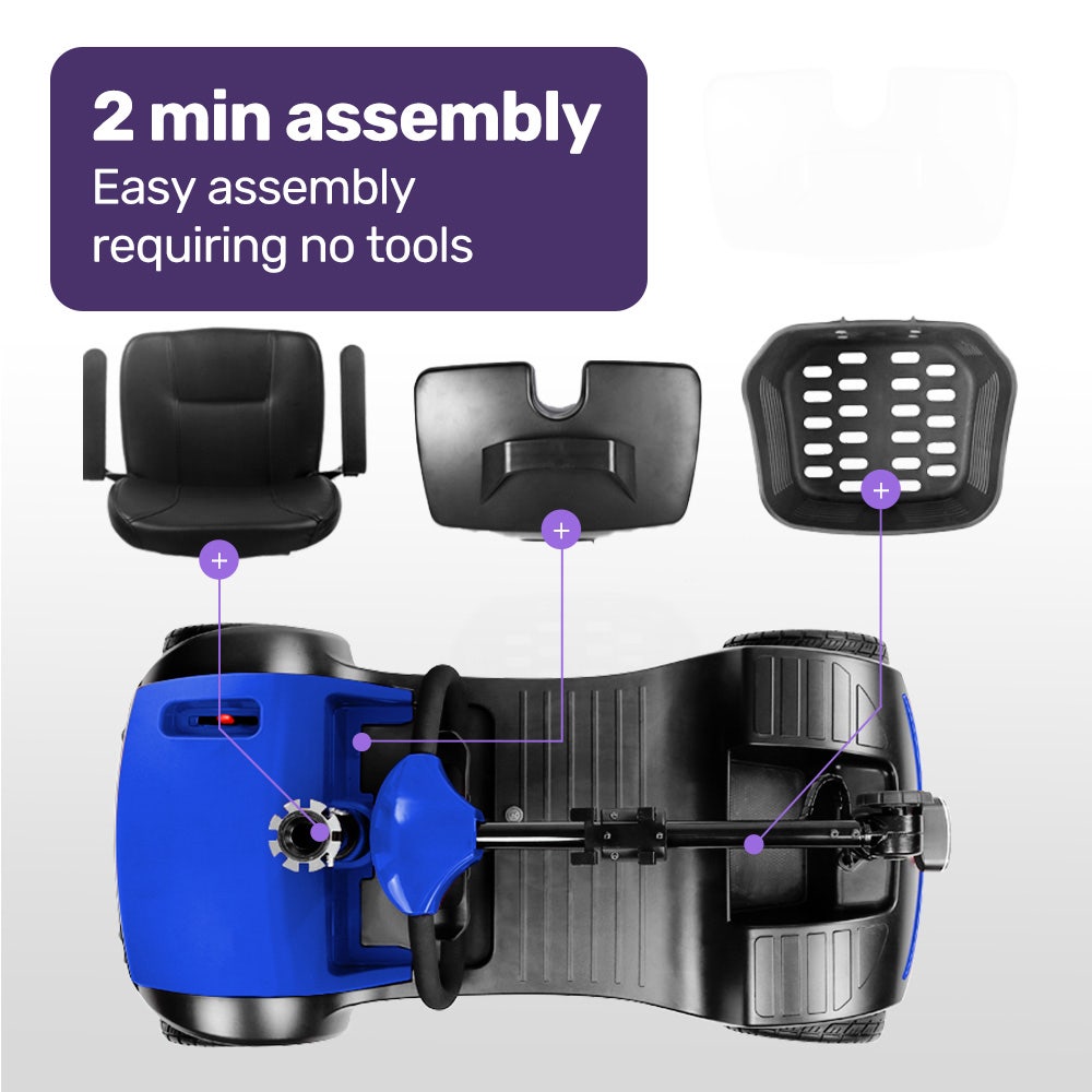 FreeRoam+ Mid-Sized Lithium Fast Easy Charge Mobility Scooter, Blue ...
