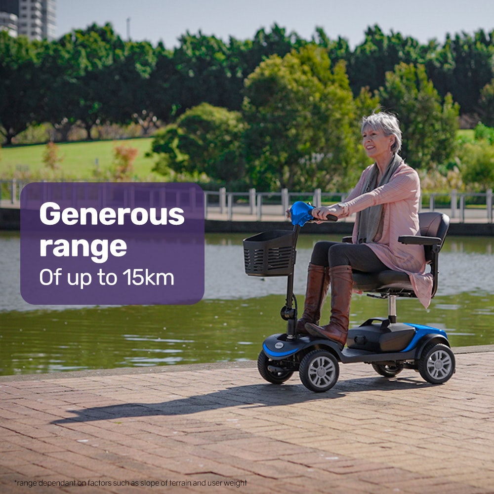 FreeRoam+ Mid-Sized Lithium Fast Easy Charge Mobility Scooter, Blue ...