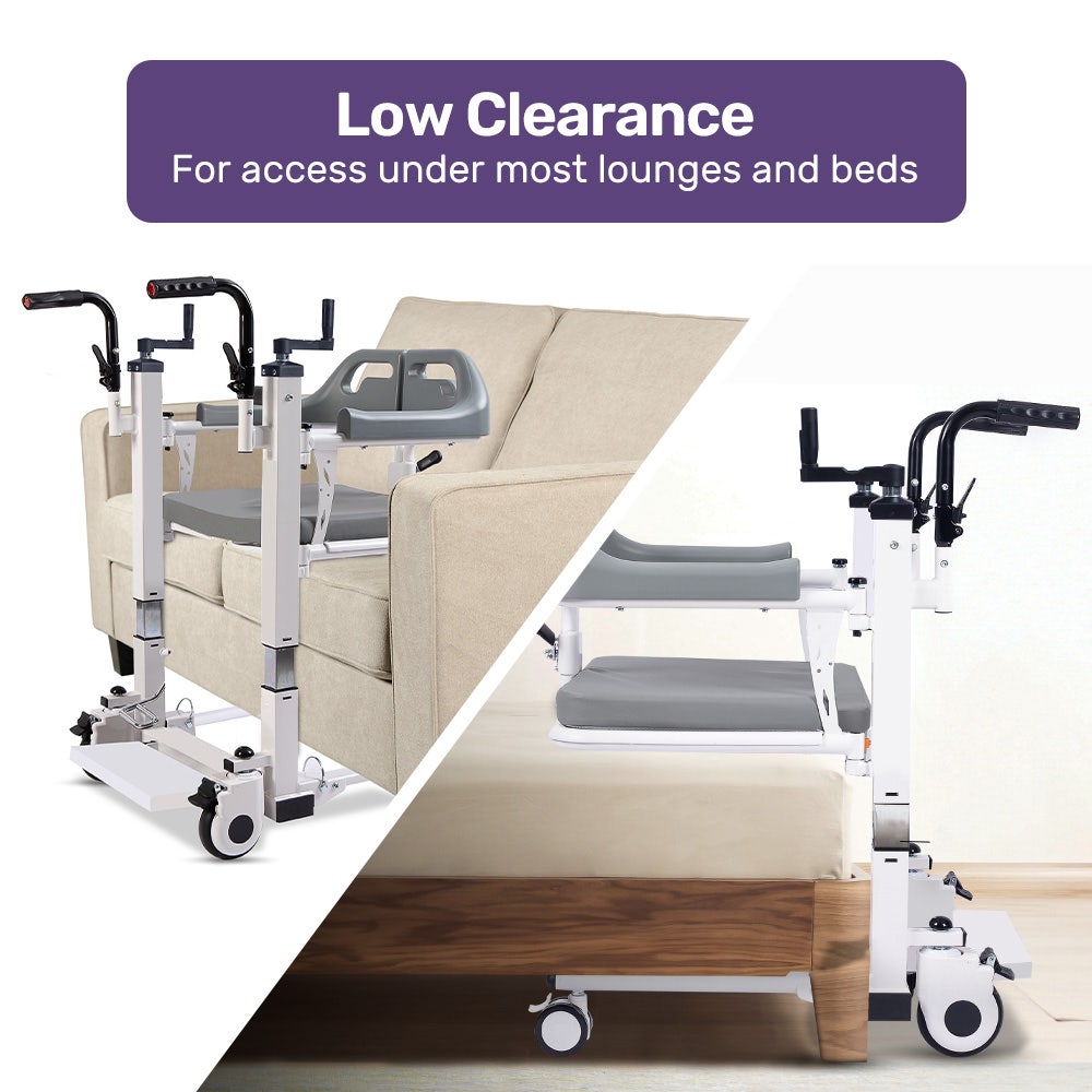 4in1 Patient Lift Transfer Chair, Manual Height Adjustment, Shower Com ...