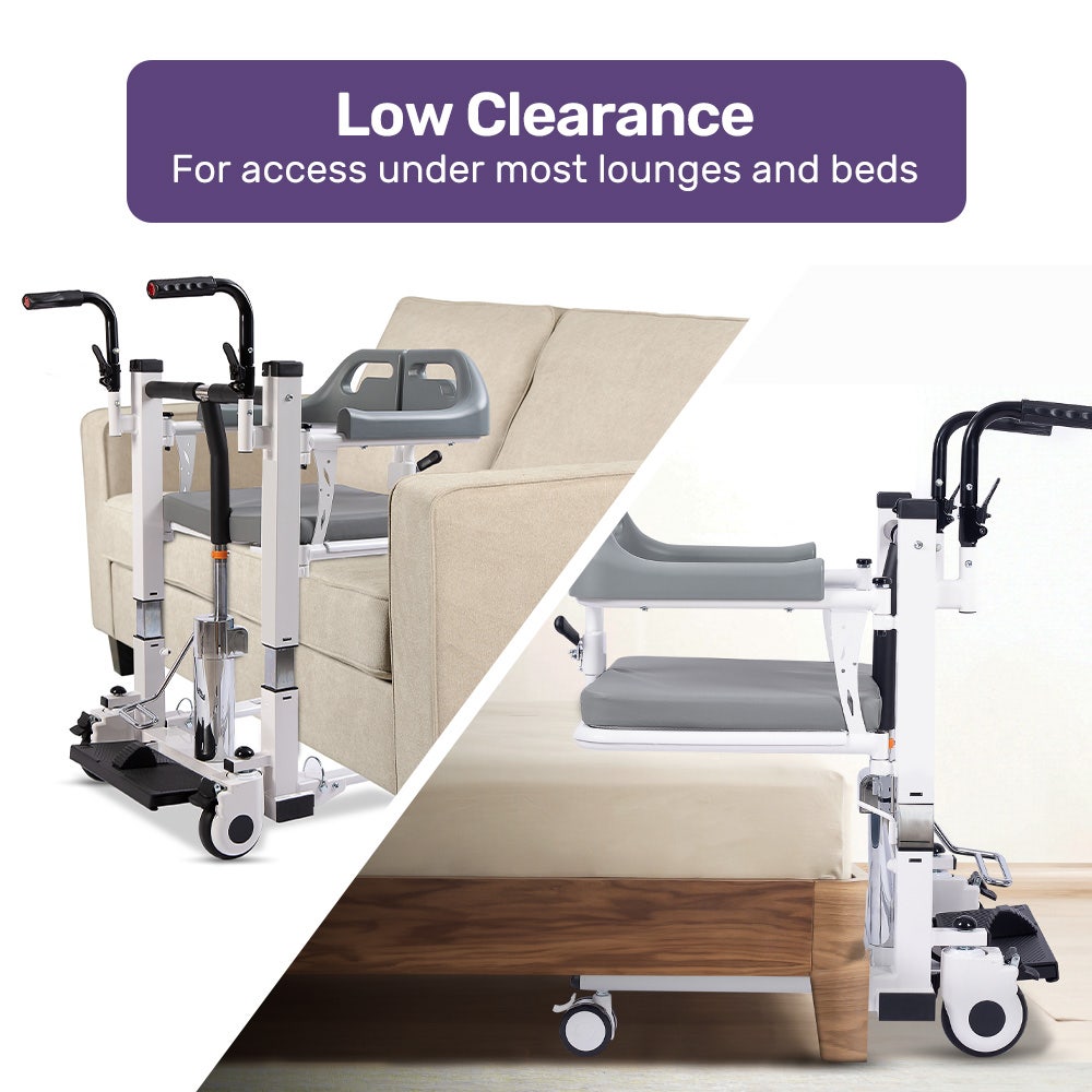4in1 Patient Lift Transfer Chair, Easy Hydraulic Height Adjustment, Sh ...