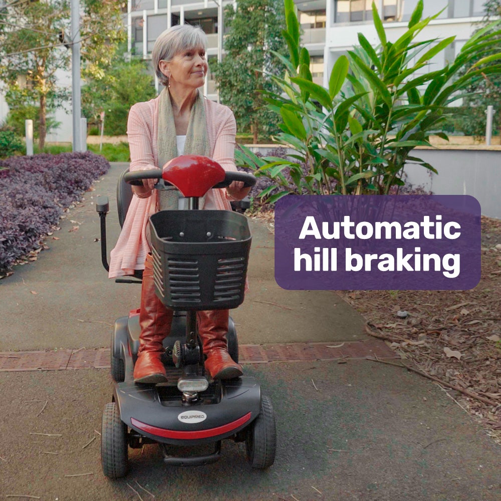 FreeRoam+ Mid-Sized Lithium Fast Easy Charge Mobility Scooter, Red ...