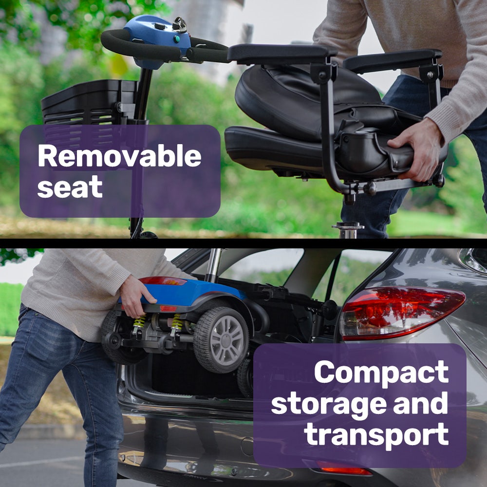 FreeRoam+ Mid-Sized Lithium Fast Easy Charge Mobility Scooter, Blue ...