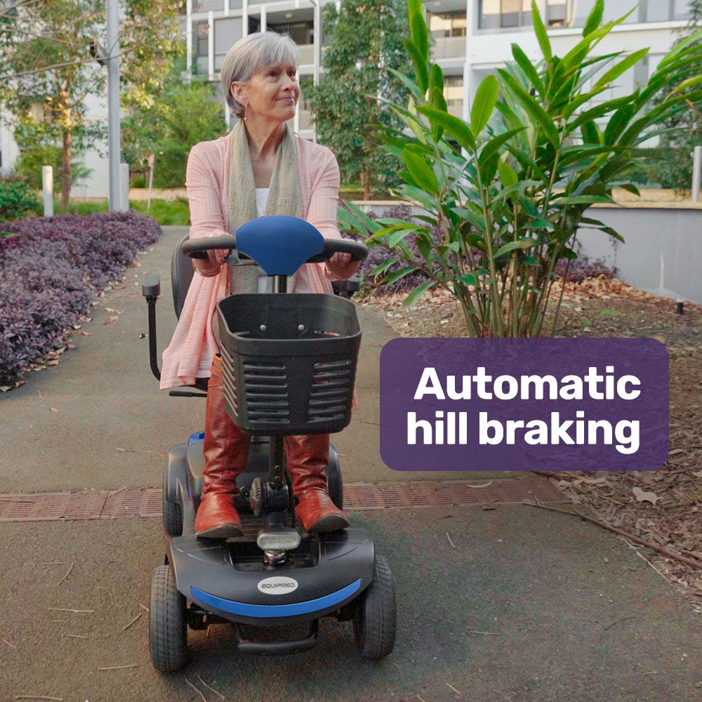 FreeRoam Mid-Sized Foldable Electric Motorised Mobility Scooter - Blue ...