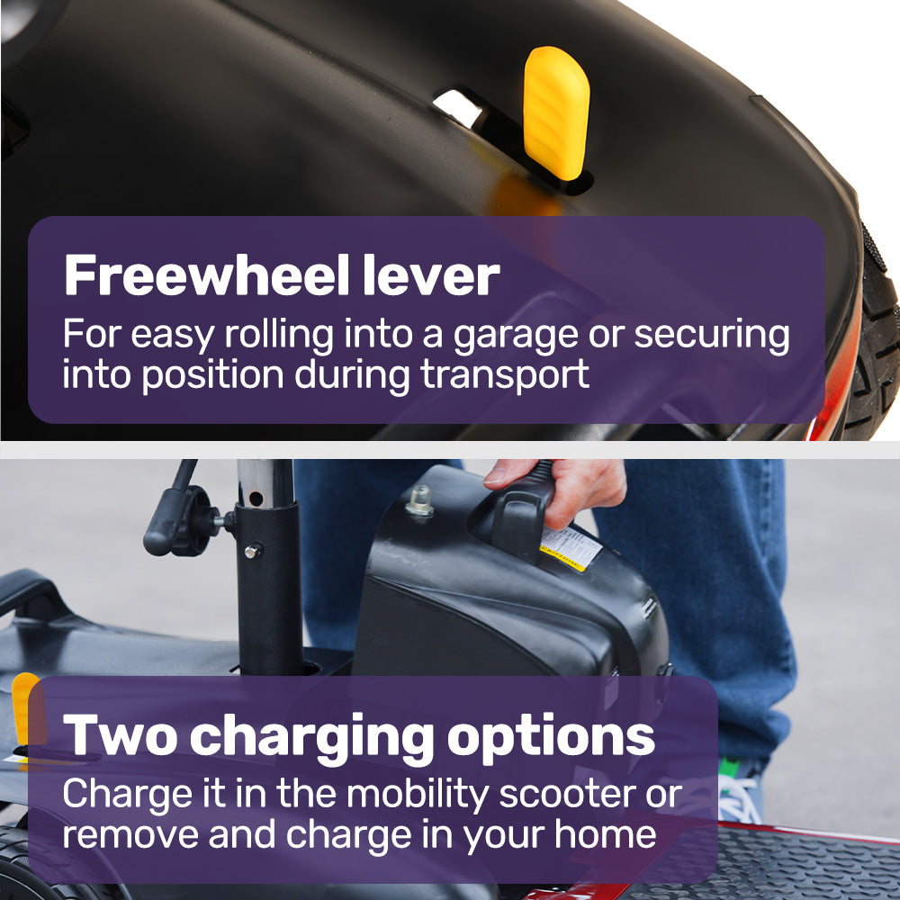 FreeLite+ Mid-Sized Foldable Electric Mobility Scooter, Lithium Batter ...