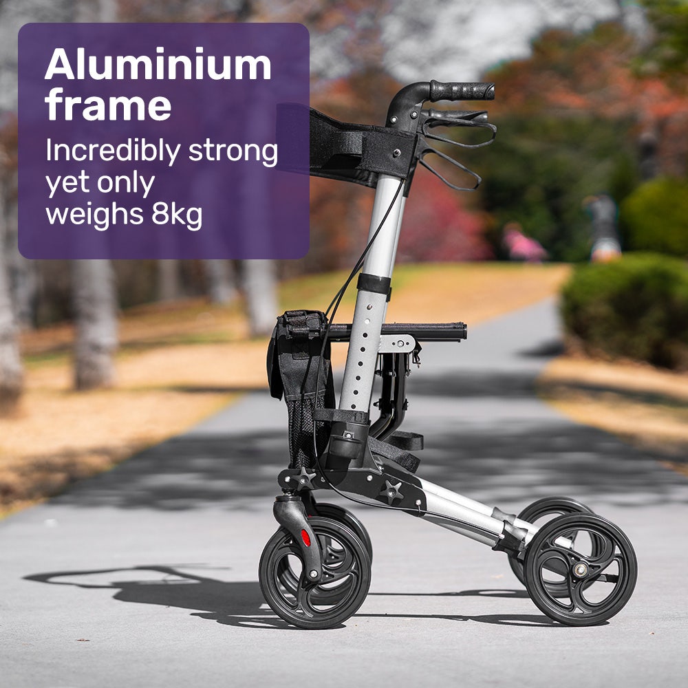 EasyStride Quick-Fold Aluminium Rollator - Silver – Equipmed