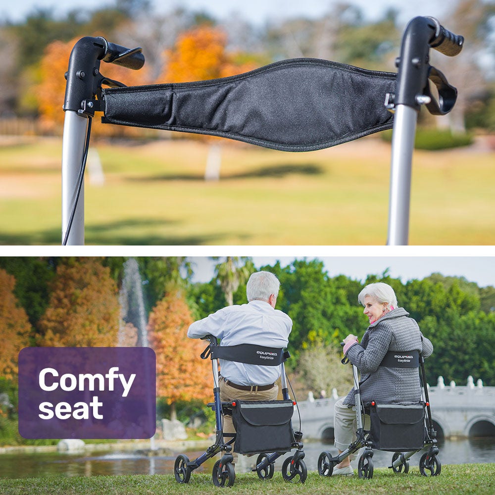 EasyStride Quick-Fold Aluminium Rollator - Silver – Equipmed