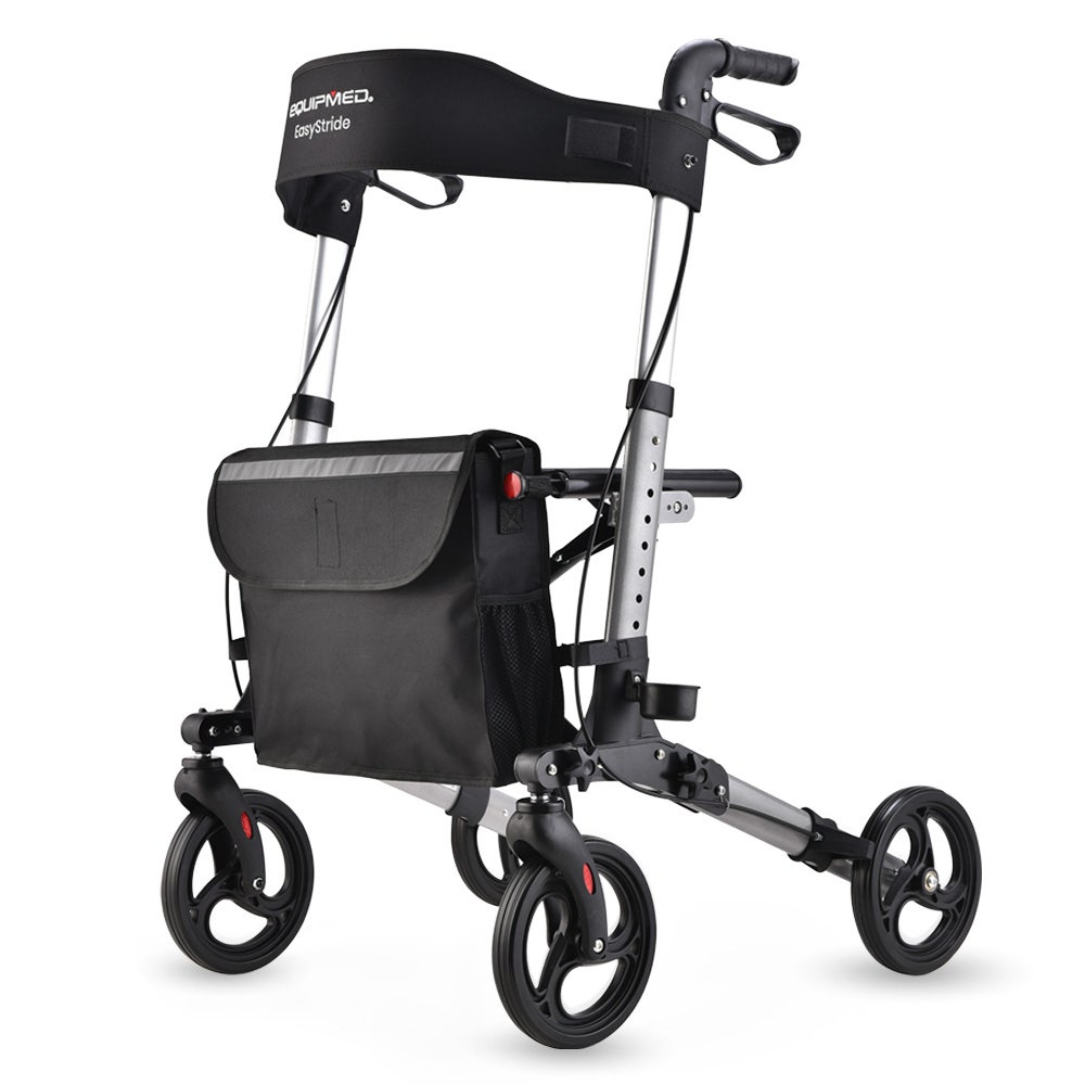 EasyStride Quick-Fold Aluminium Rollator - Silver – Equipmed