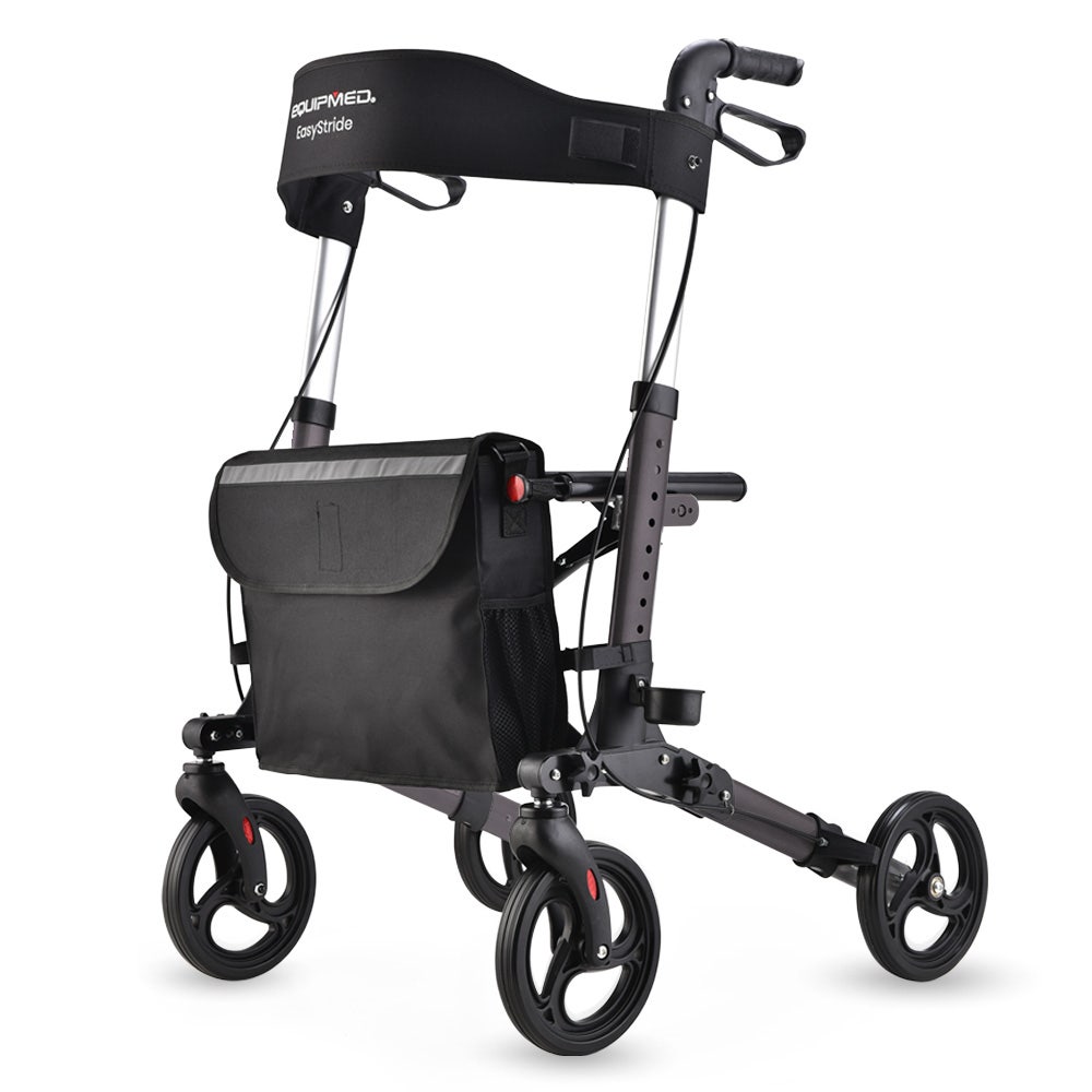 EasyStride Quick-Fold Aluminium Rollator - Titanium – Equipmed