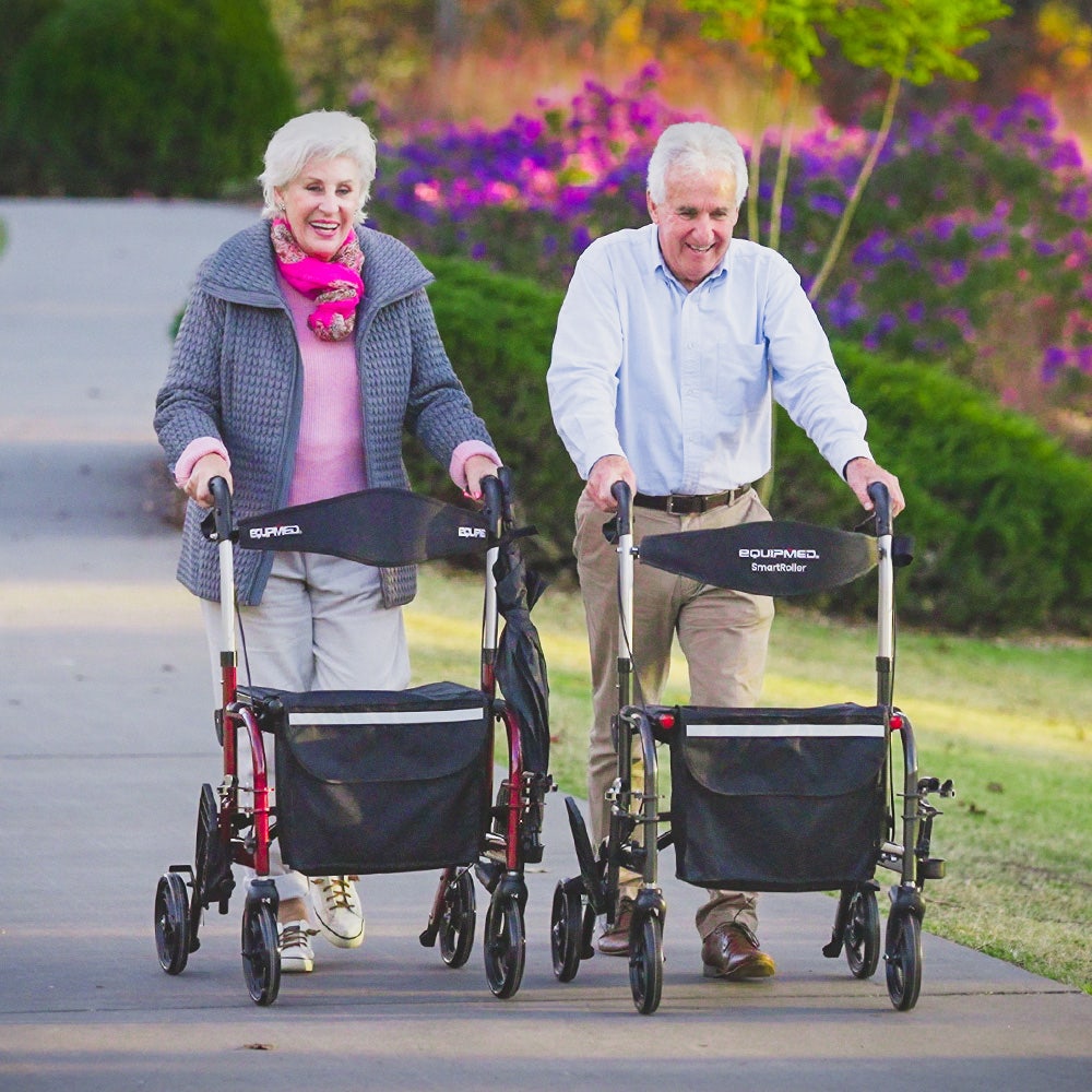 SmartRoller 2-in-1 Aluminium Rollator and Transit Wheelchair - Titaniu ...
