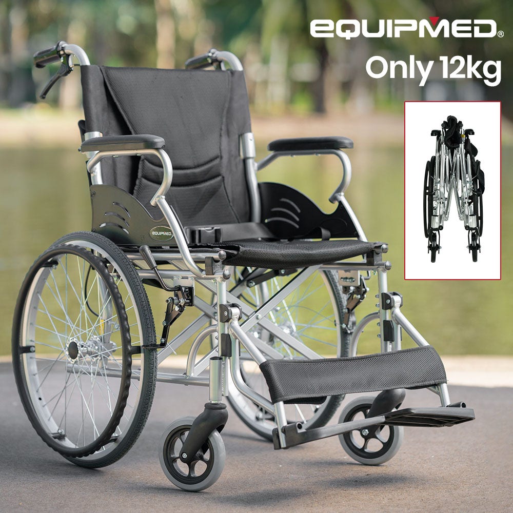 SmartLine 20" 100kg Capacity Light-Weight Quick-Folding Wheelchair - B ...