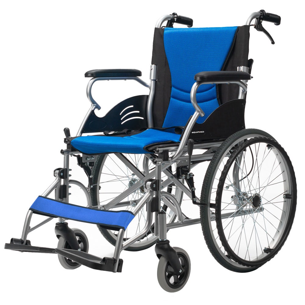 SmartLine 20" 100kg Capacity Light-Weight Quick-Folding Wheelchair - B ...