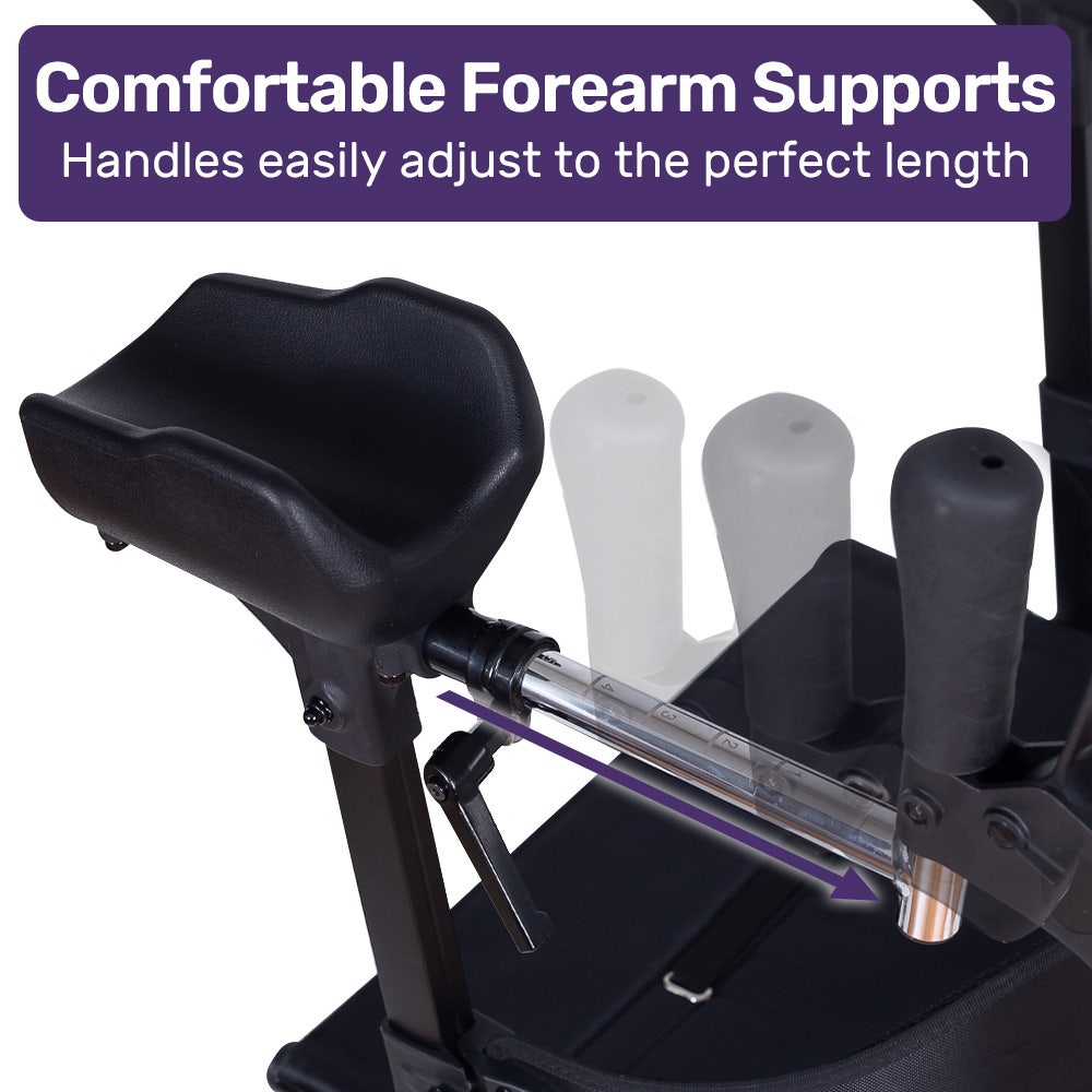 Upright Rollator Walker with Forearm Support Rests, Mobilty Aid with S ...