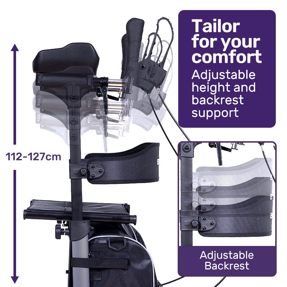 Upright Rollator Walker with Forearm Rest Supports, Mobilty Aid with S ...