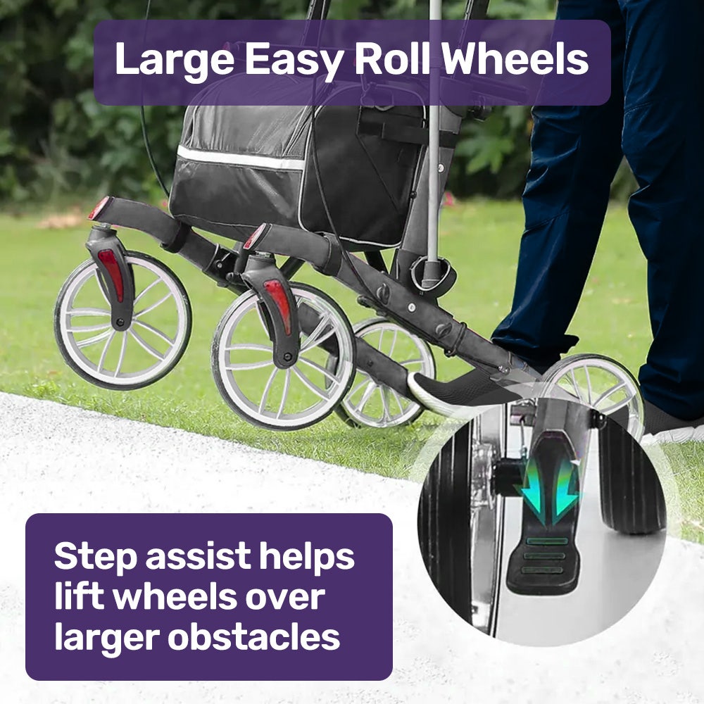 Upright Rollator Walker with Forearm Rest Supports, Mobilty Aid with S ...